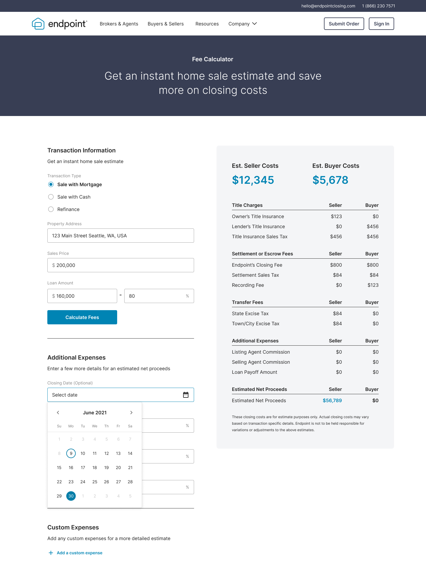 Endpoint Fee Calculator endpoint-fee-calculator